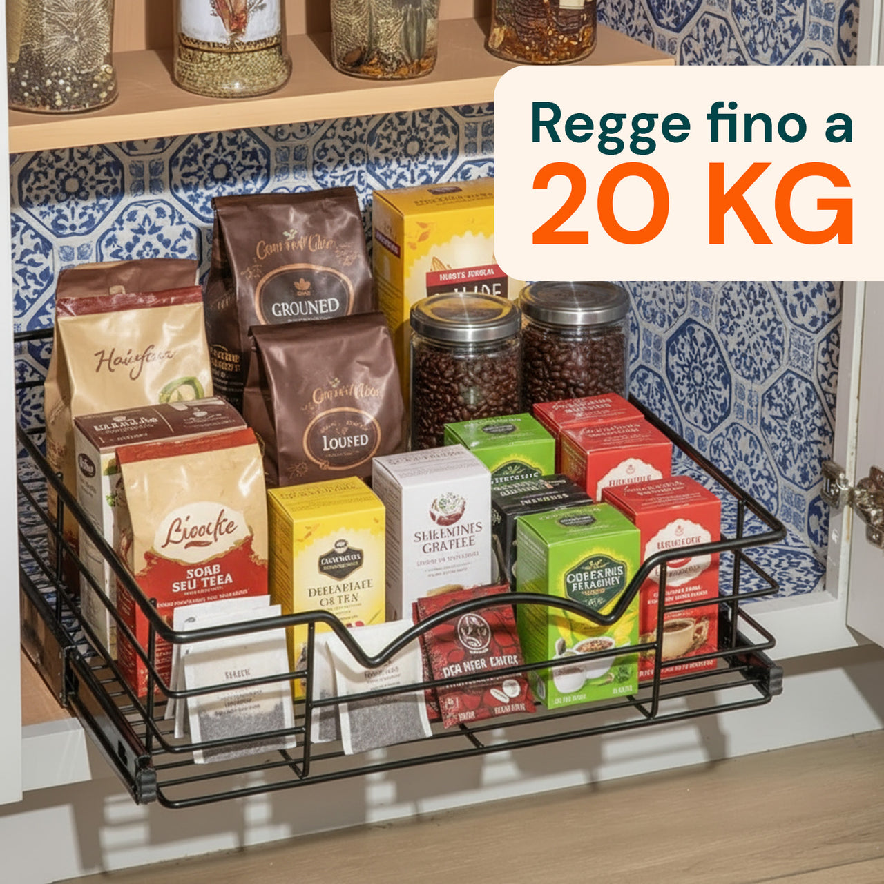 Cestello Estraibile Cucina per Dispensa e Sottolavello in Metallo ...